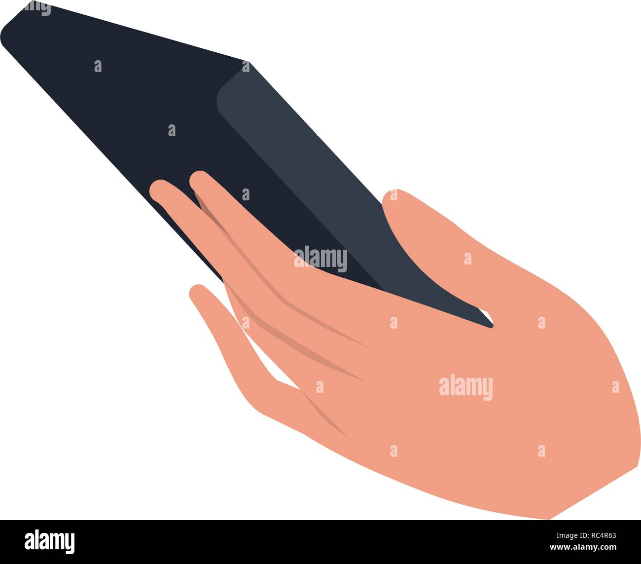 hand with smart phone isolated icon Stock Vector Image & Art - Alamy