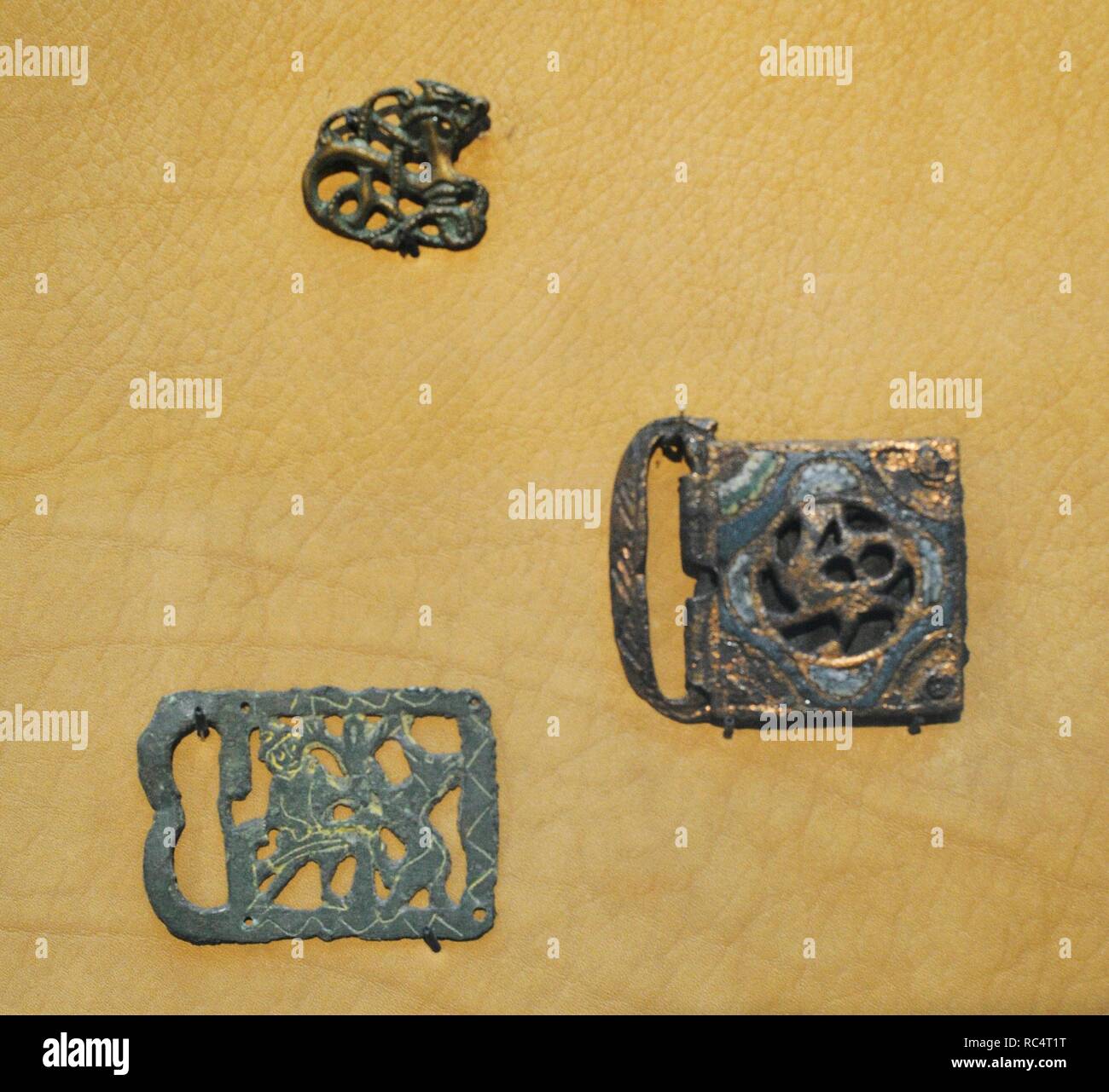 Scandinavia. Brooch, c. 1100. Bronze with urnes-style animal decoration ...