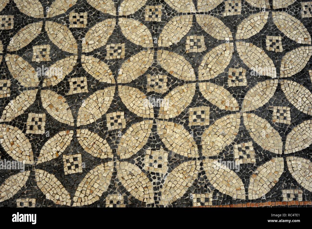 Romans mosaic with the perimeter representation of a wall. 1st-2nd ...