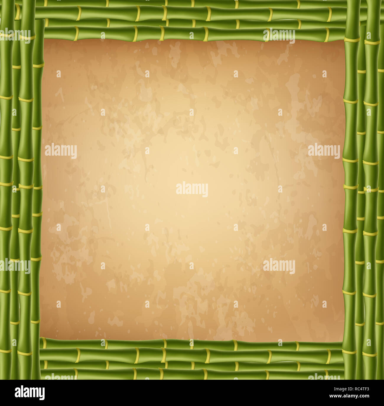 wooden square border frame made of green bamboo sticks with higly ...