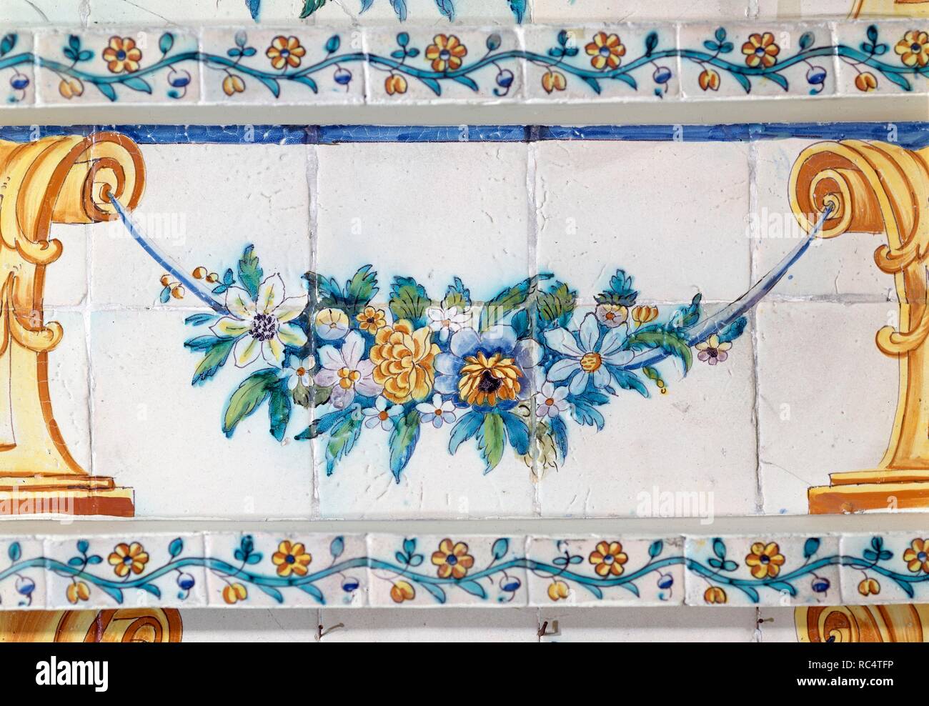 COCINA DE FINALES DEL SIGLO XVIII - DETALLE DE LOS AZULEJOS DE ALCORA ...