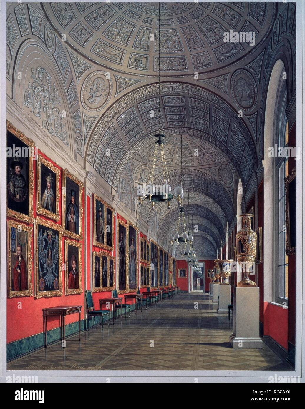Interiors of the New Hermitage. The Romanov Gallery (North site ...
