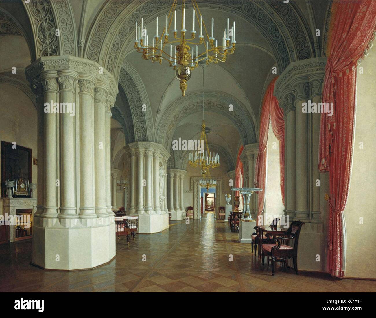 The Gothic Hall in the Winter Palace in Saint Petersburg. Museum: State ...