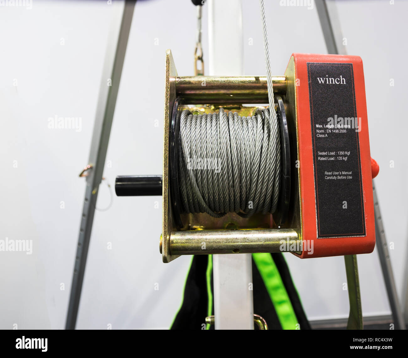 Industrial winch for safety steel coil ; high ground working Stock ...