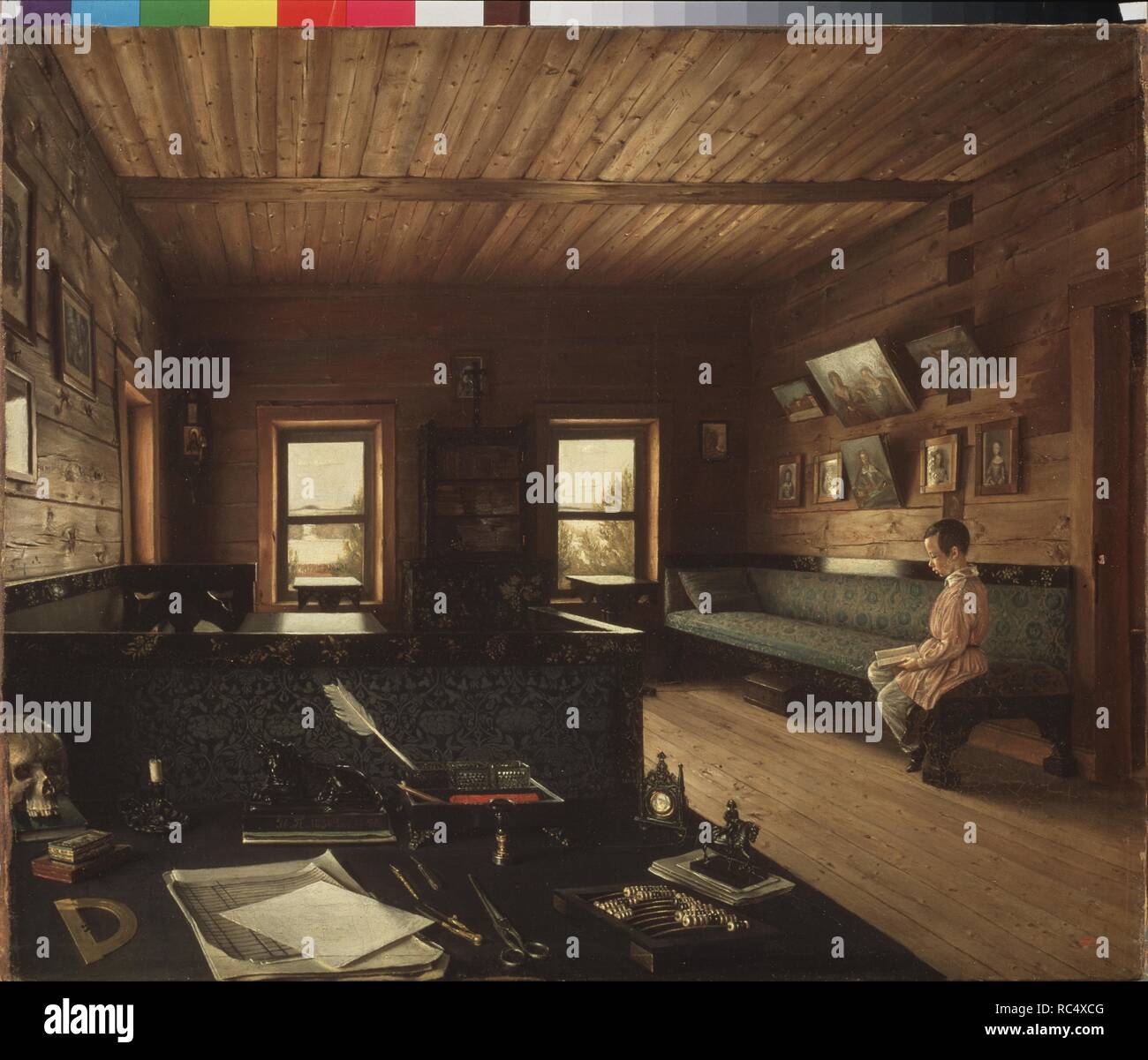 Study room of a Manor house in Ostrovki. Museum: State Russian Museum ...