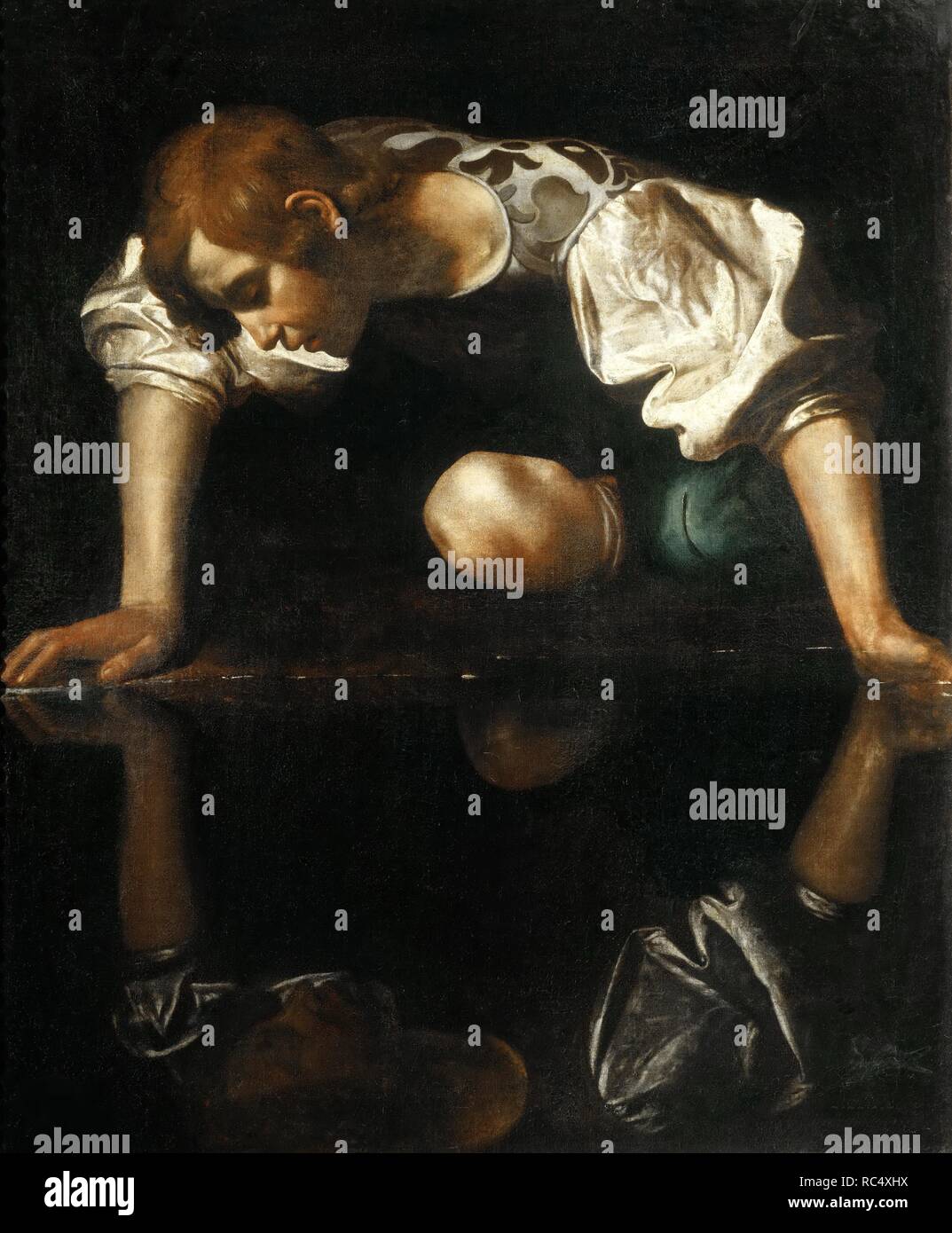 Narcissus. Museum: Palazzo Barberini, Rome. Author: CARAVAGGIO Stock ...