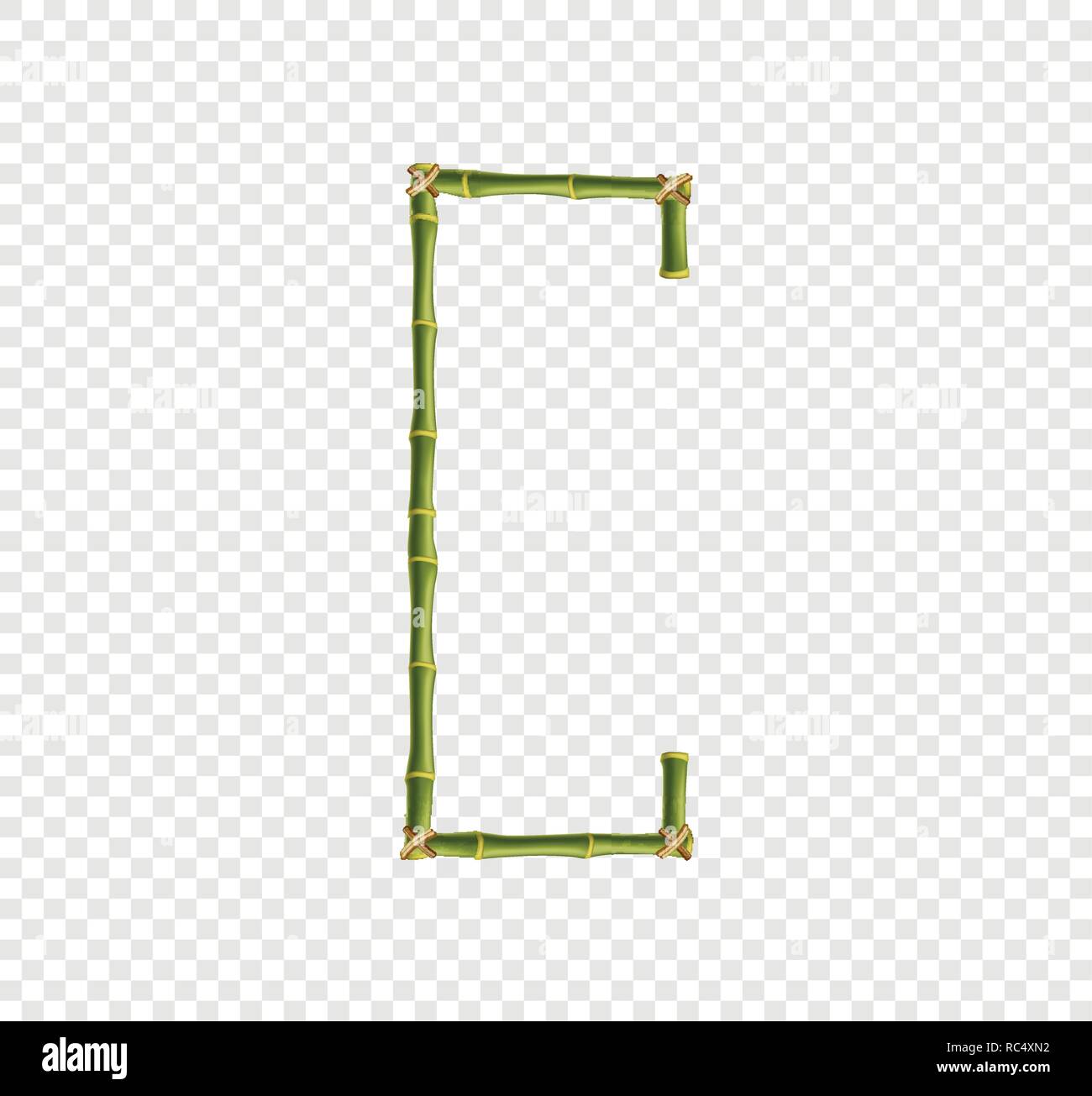 Vector bamboo alphabet. Capital letter C made of realistic green bamboo ...