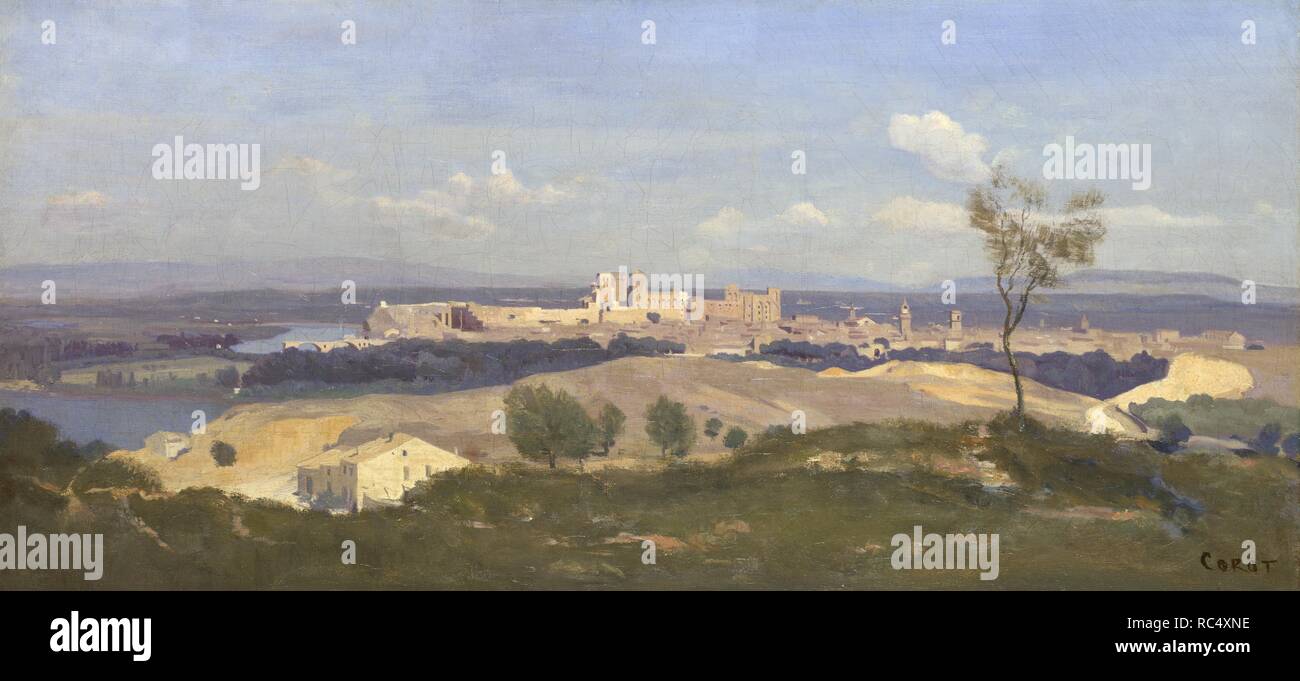 Avignon from the West. Museum: National Gallery, London. Author: Corot ...