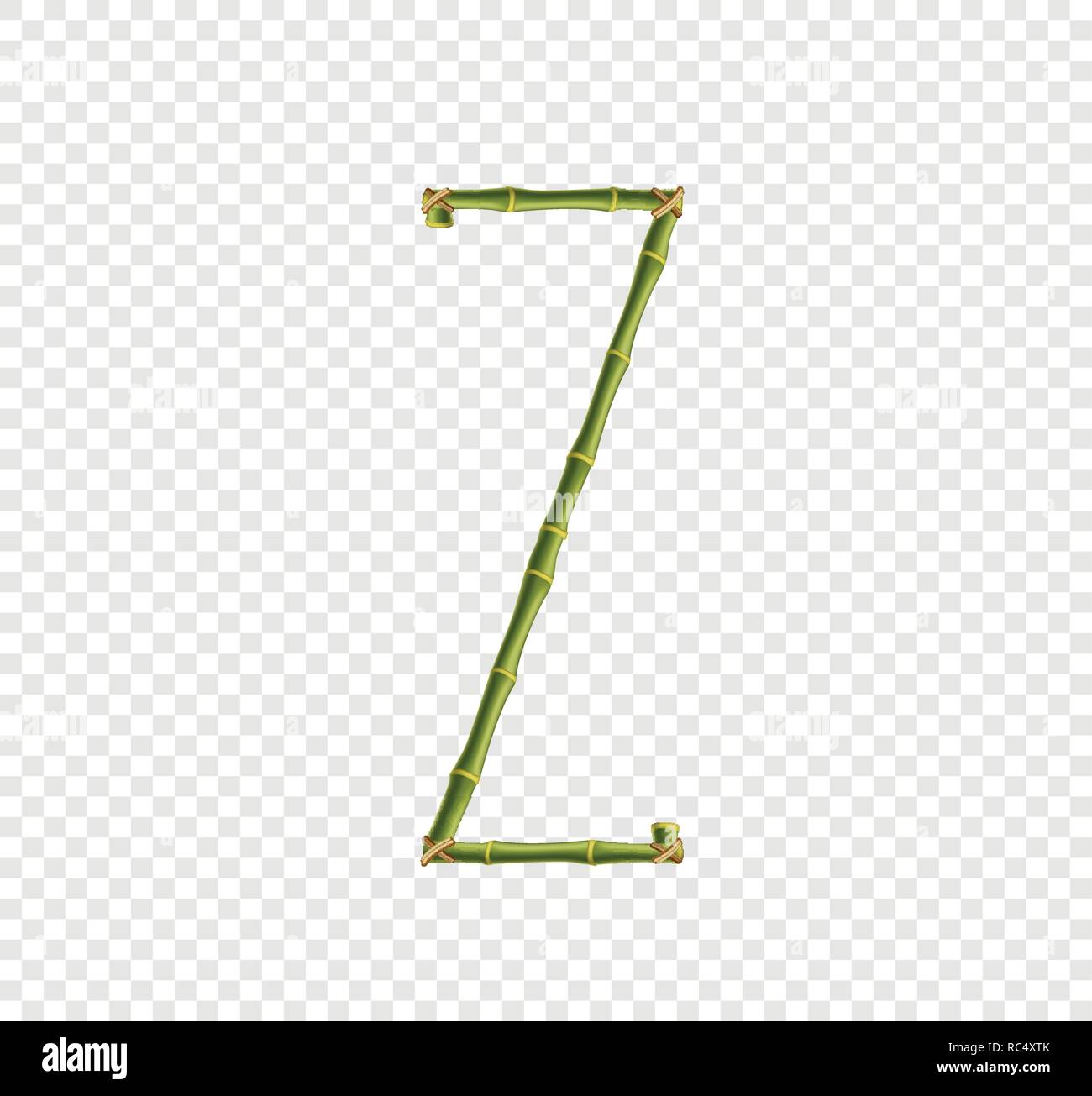 Vector bamboo alphabet. Capital letter Z made of realistic green bamboo ...