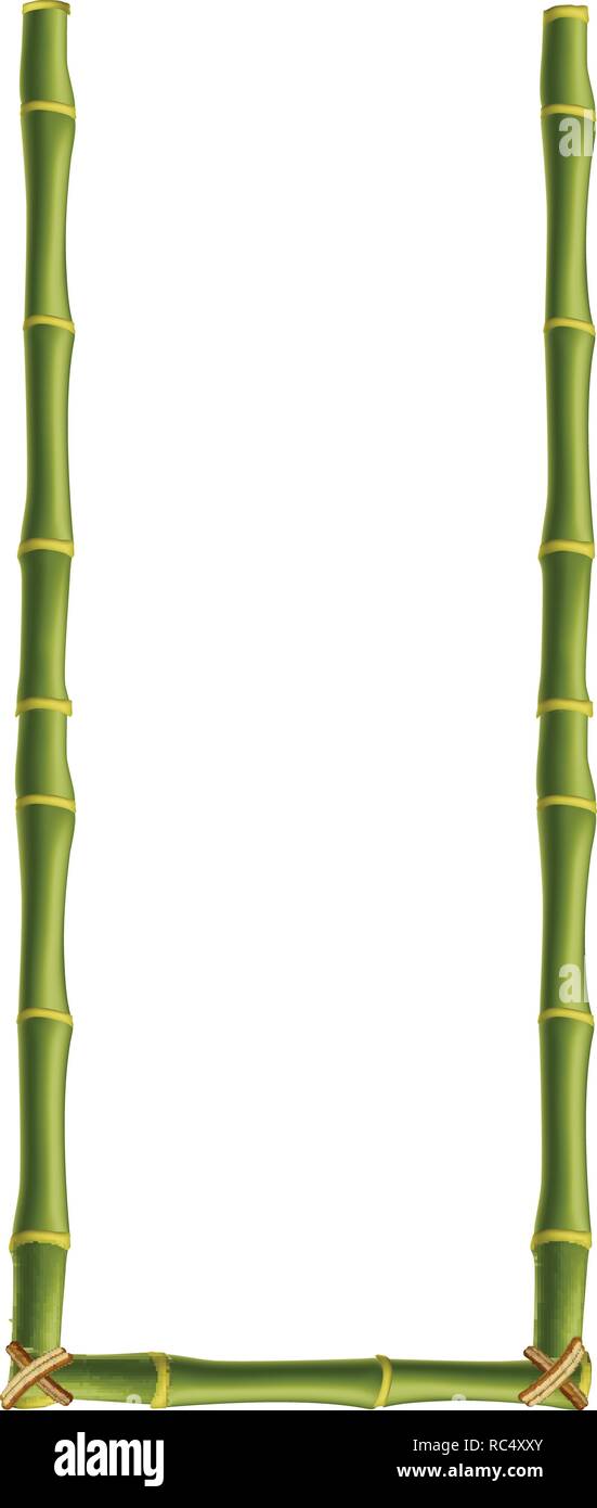 Vector bamboo alphabet. Capital letter U made of realistic green bamboo ...