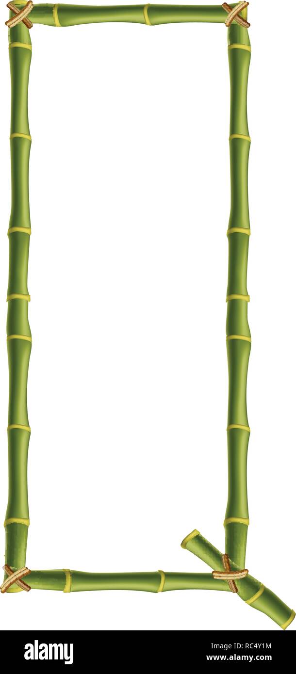 Vector bamboo alphabet. Capital letter Q made of realistic green bamboo ...