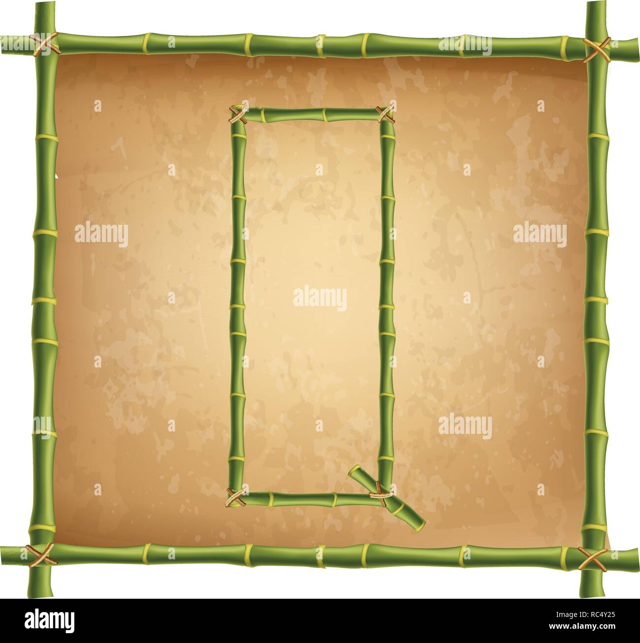 Vector bamboo alphabet. Capital letter Q made of realistic green bamboo ...