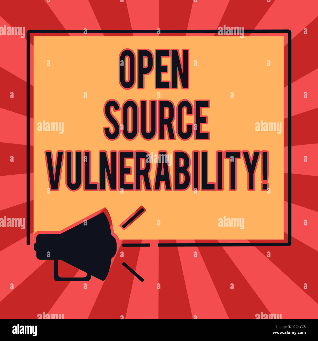 Conceptual hand writing showing Open Source Vulnerability. Business photo text Publicized ...