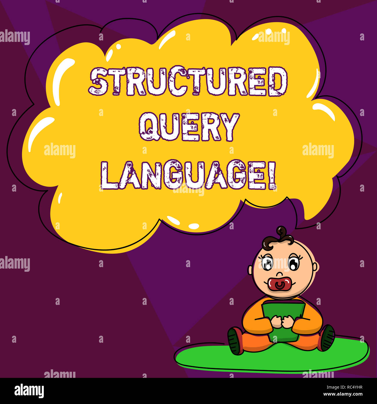 Handwriting text writing Structured Query Language. Concept meaning computer language for ...