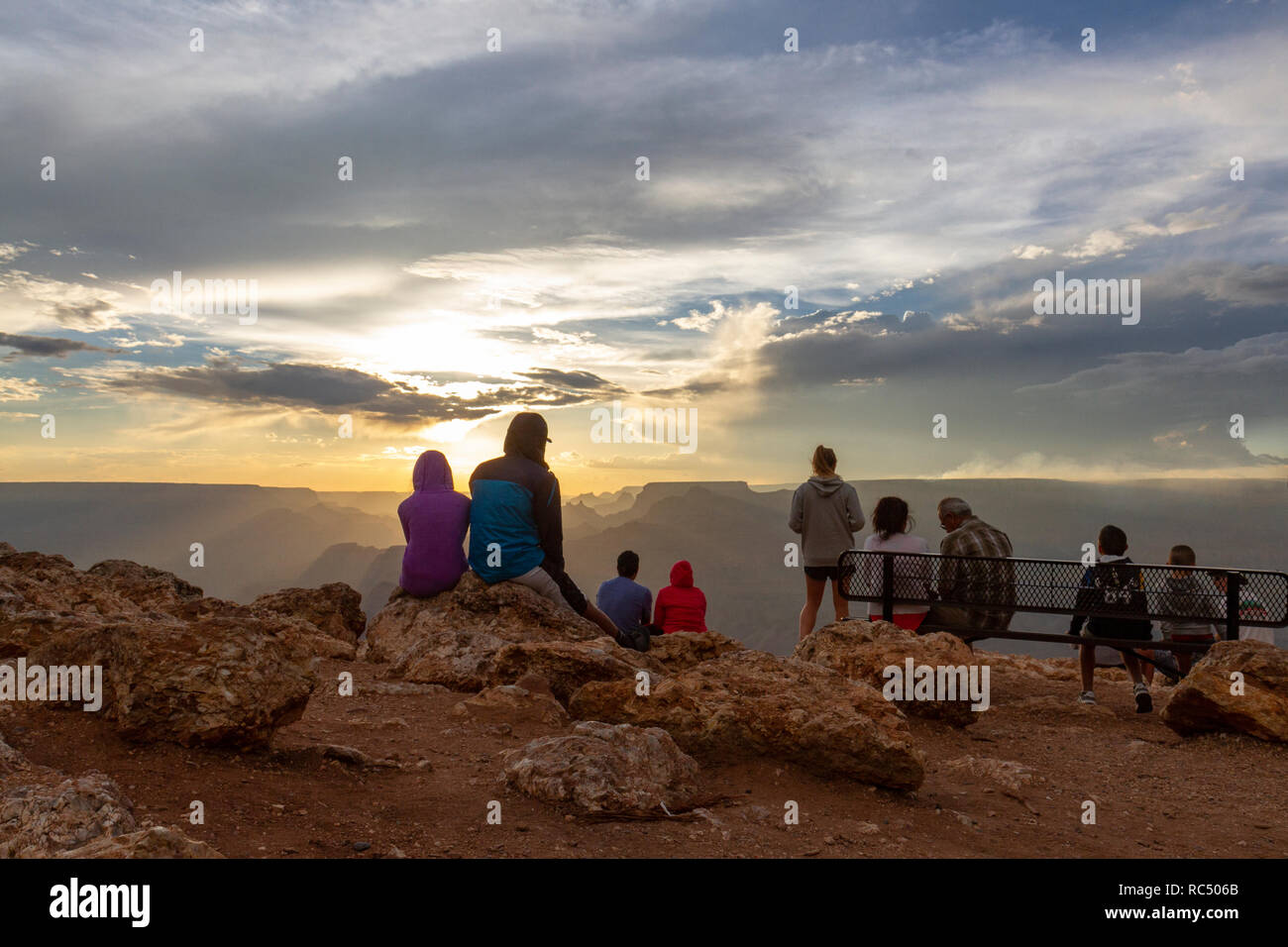 Dramatic view close to sunset over the Grand Canyon viewed from Desert ...