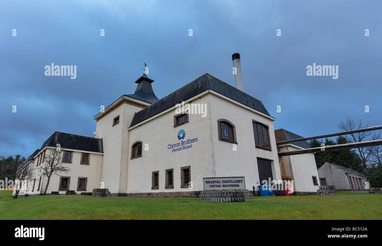 Braeval Distillery, Chapeltown, Ballindalloch, Moray, Scotland on a ...