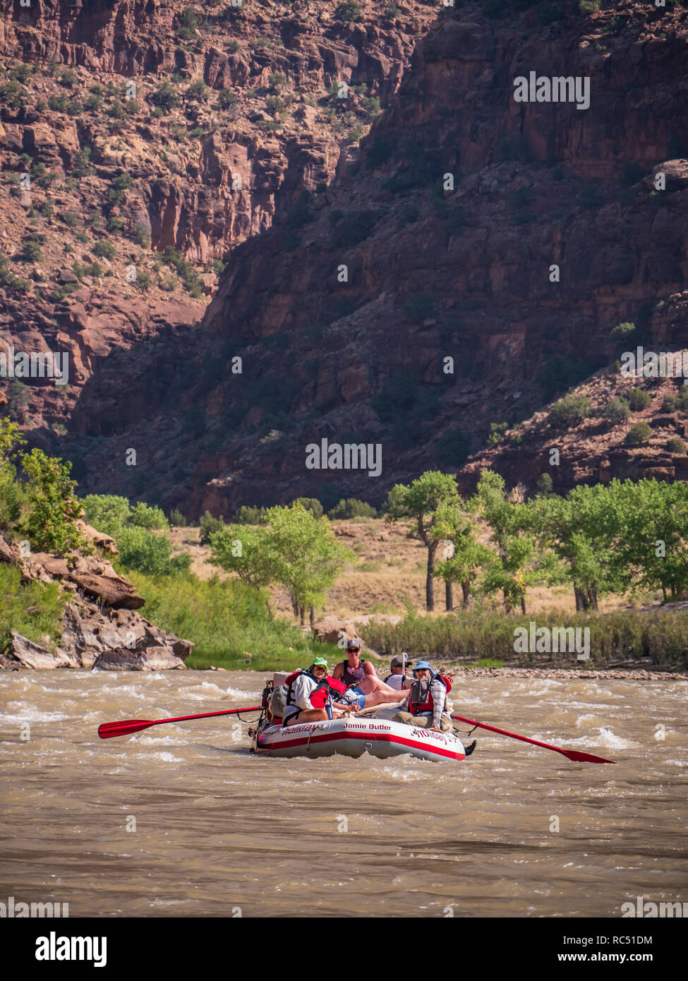 Floating the river, Desolation Canyon north of Green River, Utah Stock ...