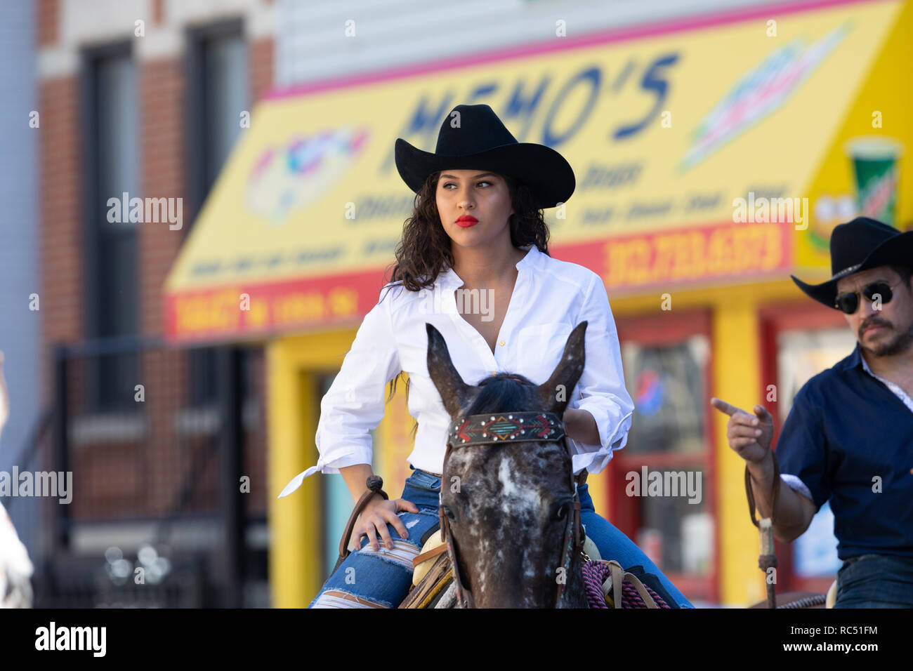 Mexican woman riding a horse hi-res stock photography and images - Alamy