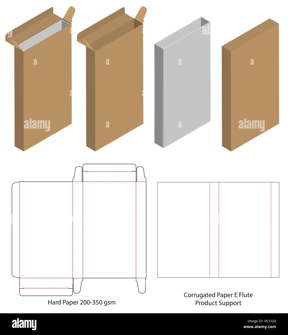 Box packaging die cut template design. 3d mock-up Stock Vector Image ...