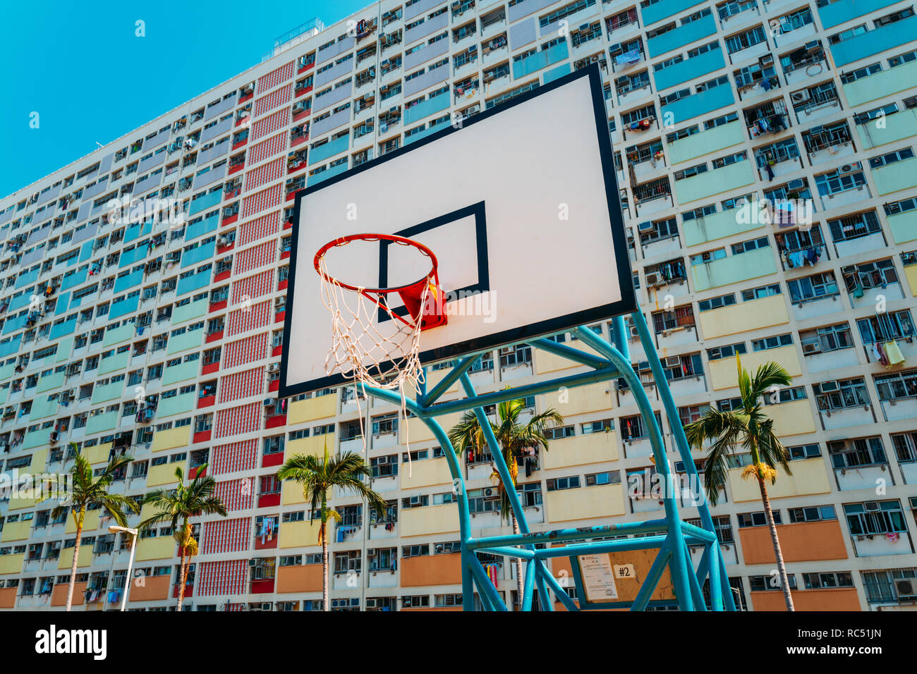 Rainbow pastel colored basketball court with windows background Stock ...