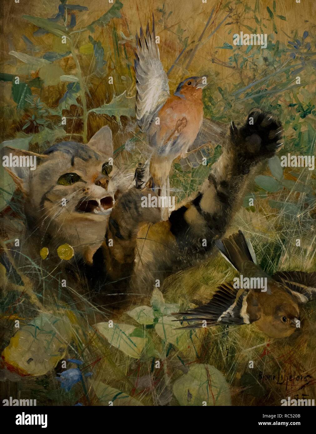 Bruno Liljefors (1860-1939). Swedish painter. Five animals studies in ...