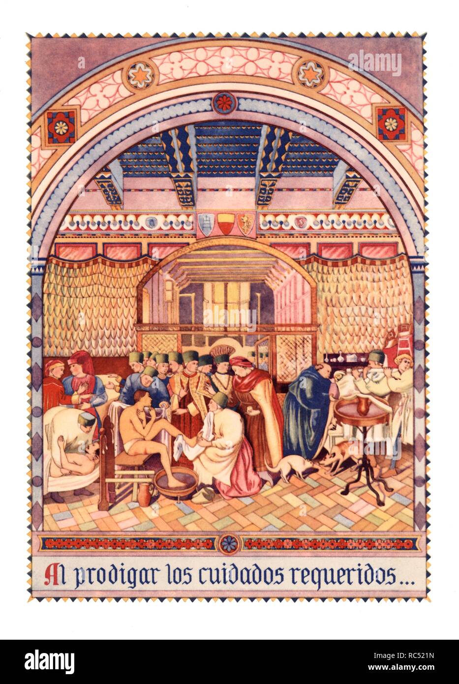 Middle Ages. Medical care in a hospital Stock Photo - Alamy