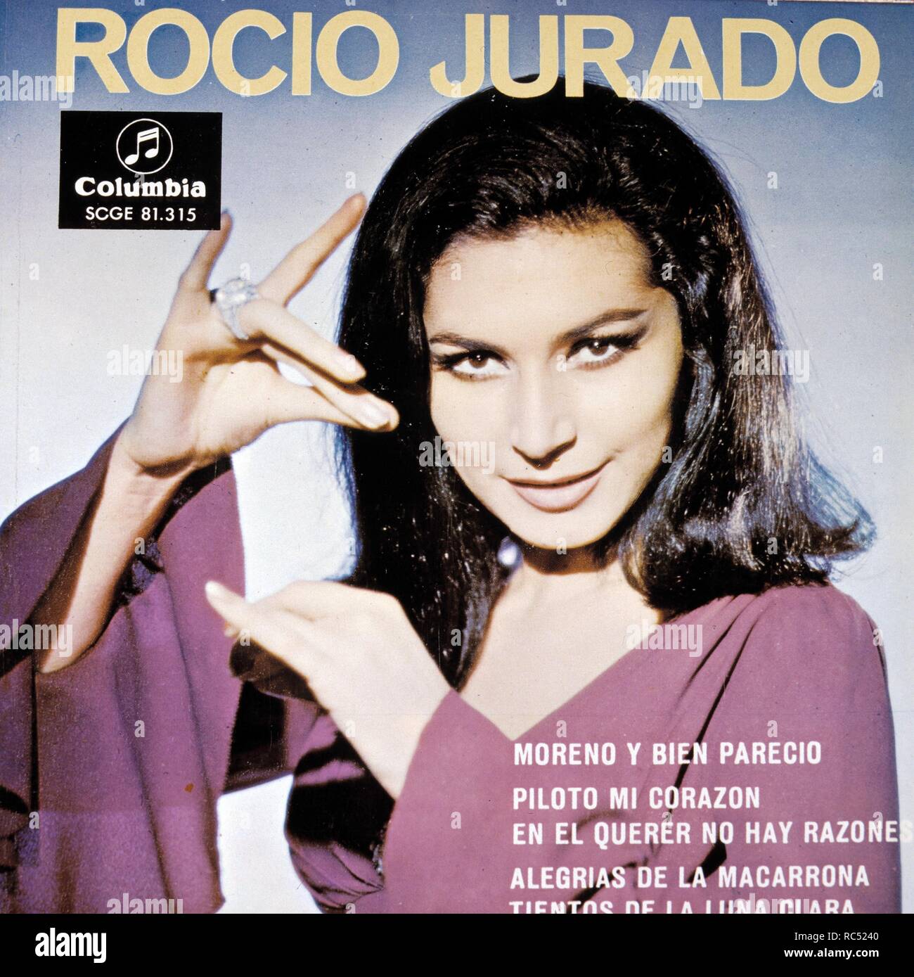 ROCIO JURADO. CANTANTE Y ACTRIZ ESPAÑOLA. 1946 - 2006. PORTADA DE DISCO ...