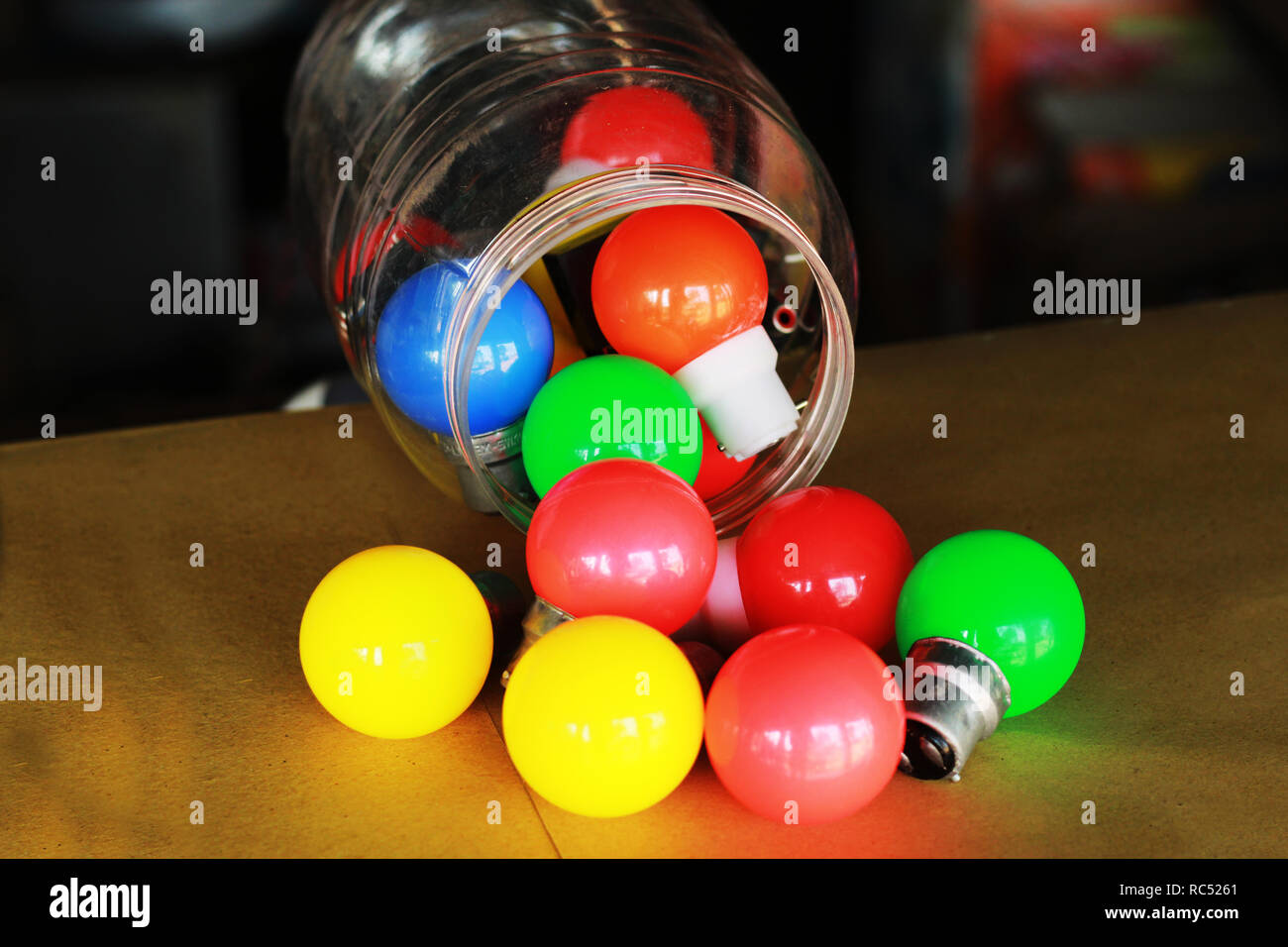 colorful bed light in a jar Stock Photo - Alamy