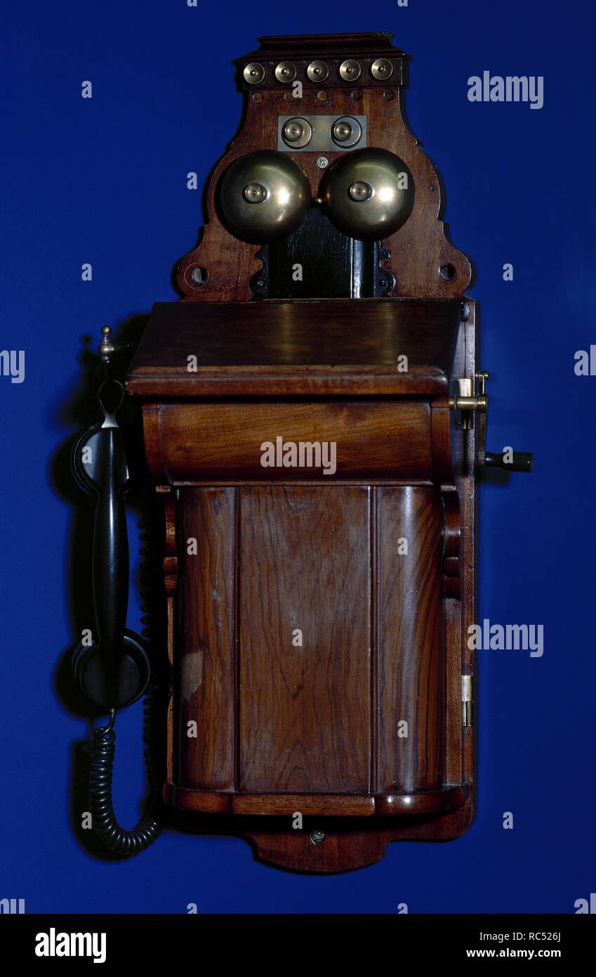 Manual telephone switchboard with handset. Ericsson LM In service until ...