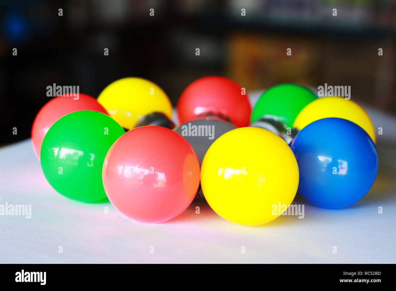 numbers of electric bulb in various color Stock Photo - Alamy