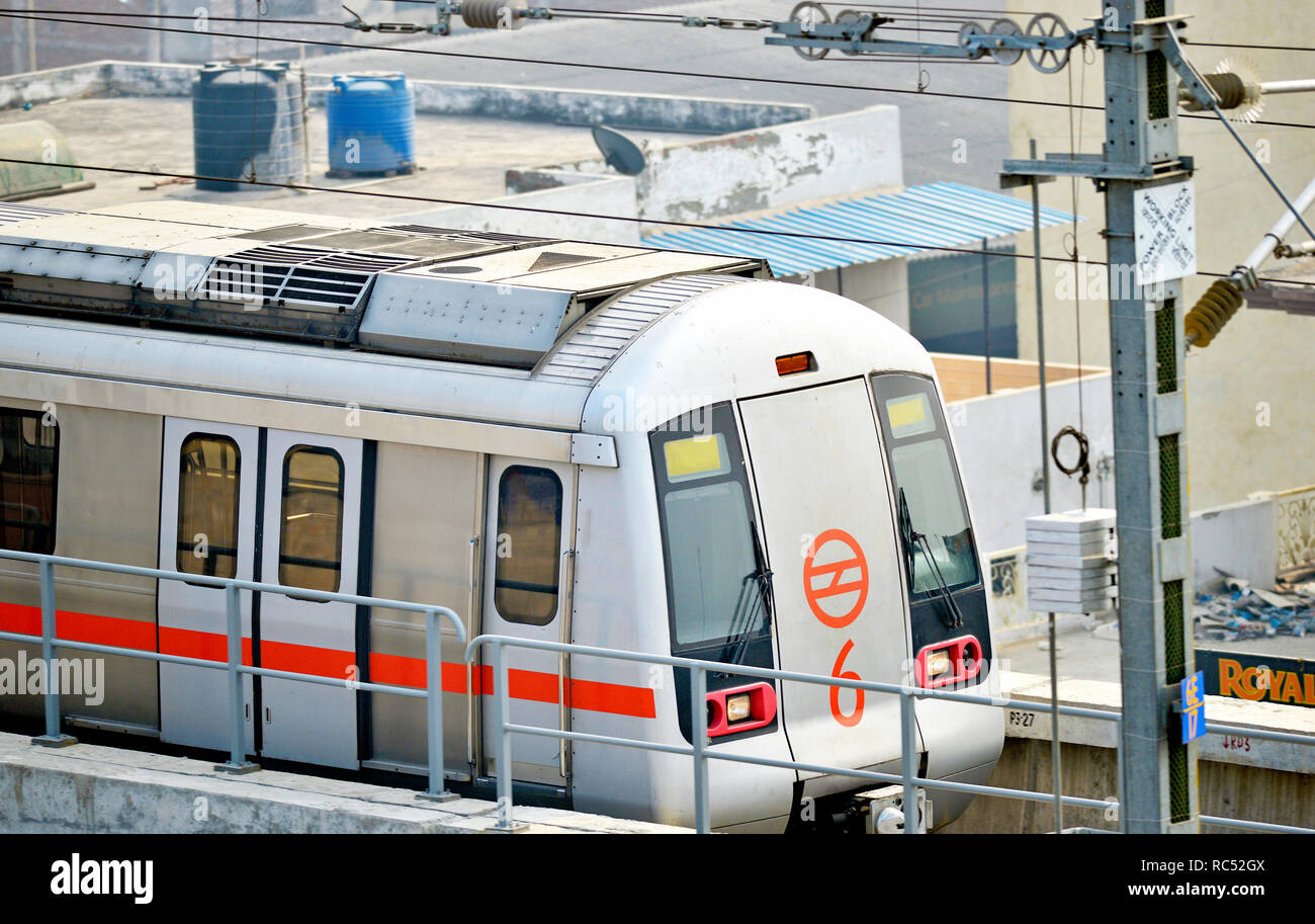 Delhi Metro Train - India Stock Photo - Alamy