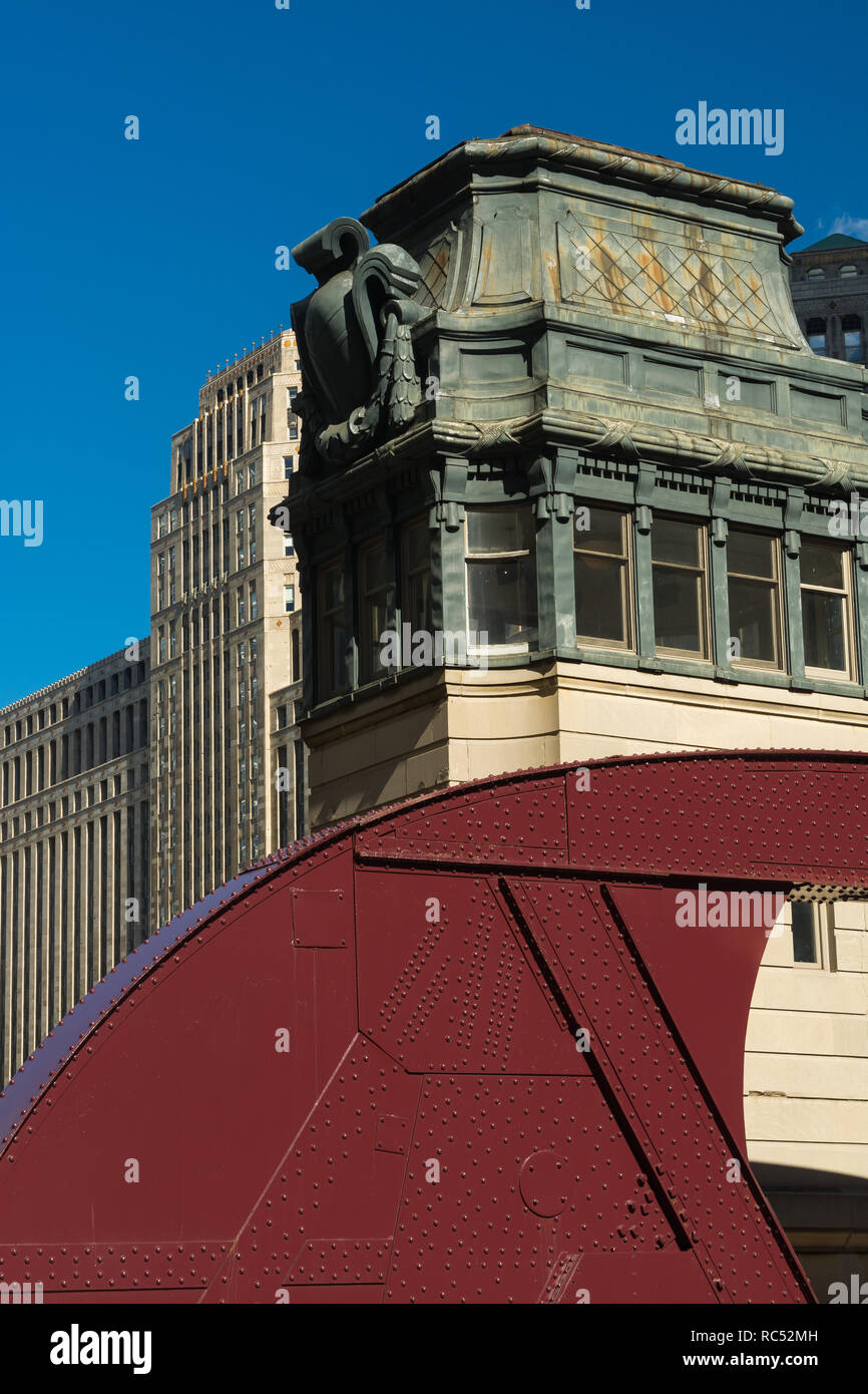 Detailed architecture in the city. Chicago, Illinois, USA Stock Photo ...