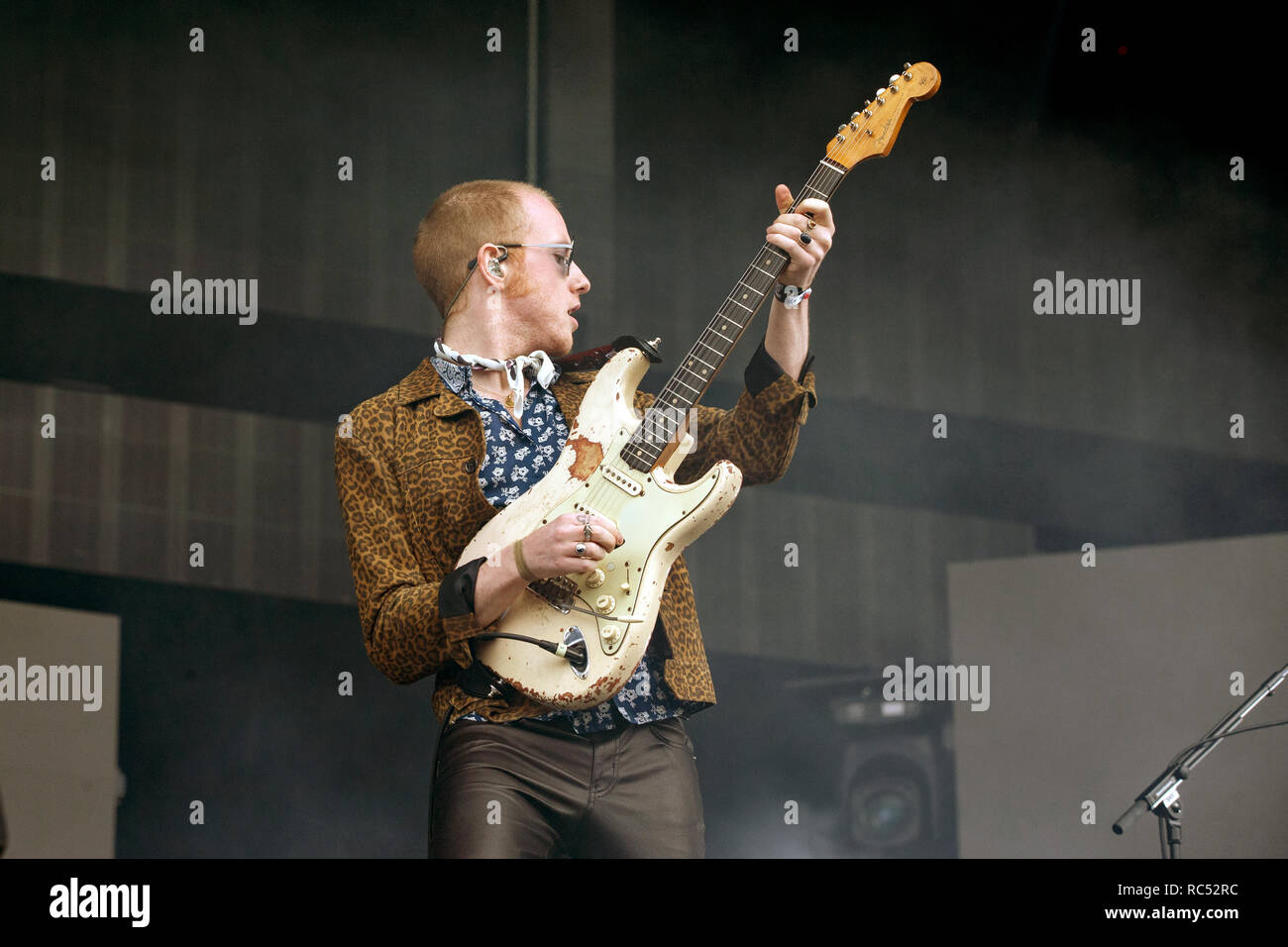 Alex Trimble of Two Door Cinema Club performing live onstage at a music ...
