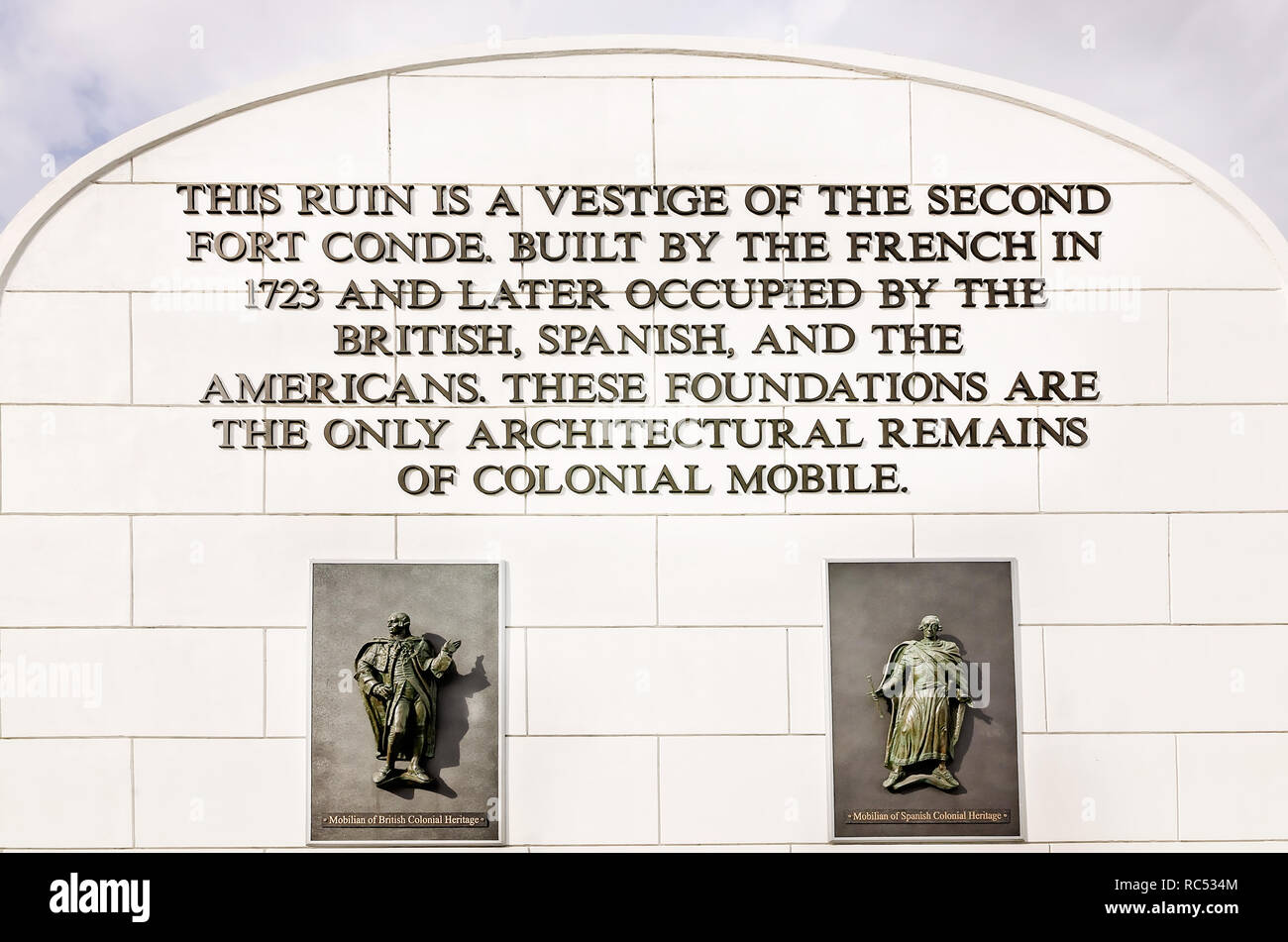 A masonry wall protects the ruins of the second incarnation of Fort ...