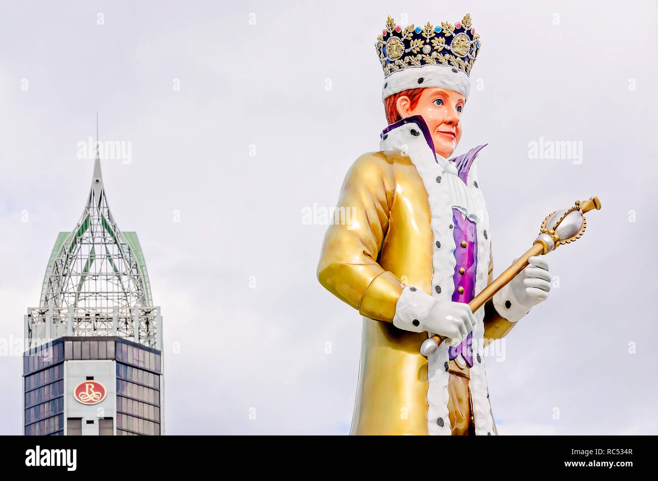 Mardi Gras King Felix III is commemorated with a statue at Mardi Gras ...