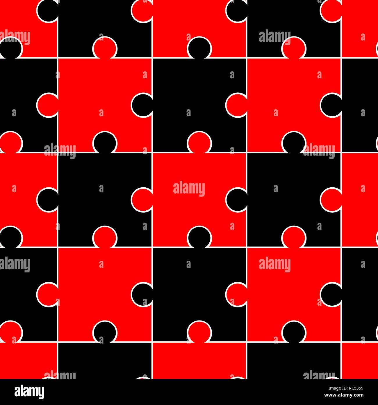 Seamless pattern with black and red puzzles. Mosaic background ...