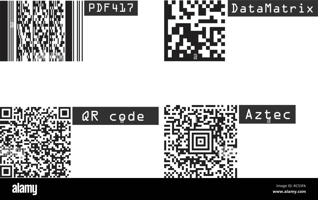 Universal product code barcode types realistic set vector illustration ... Universal product code barcode types realistic set vector illustration ...