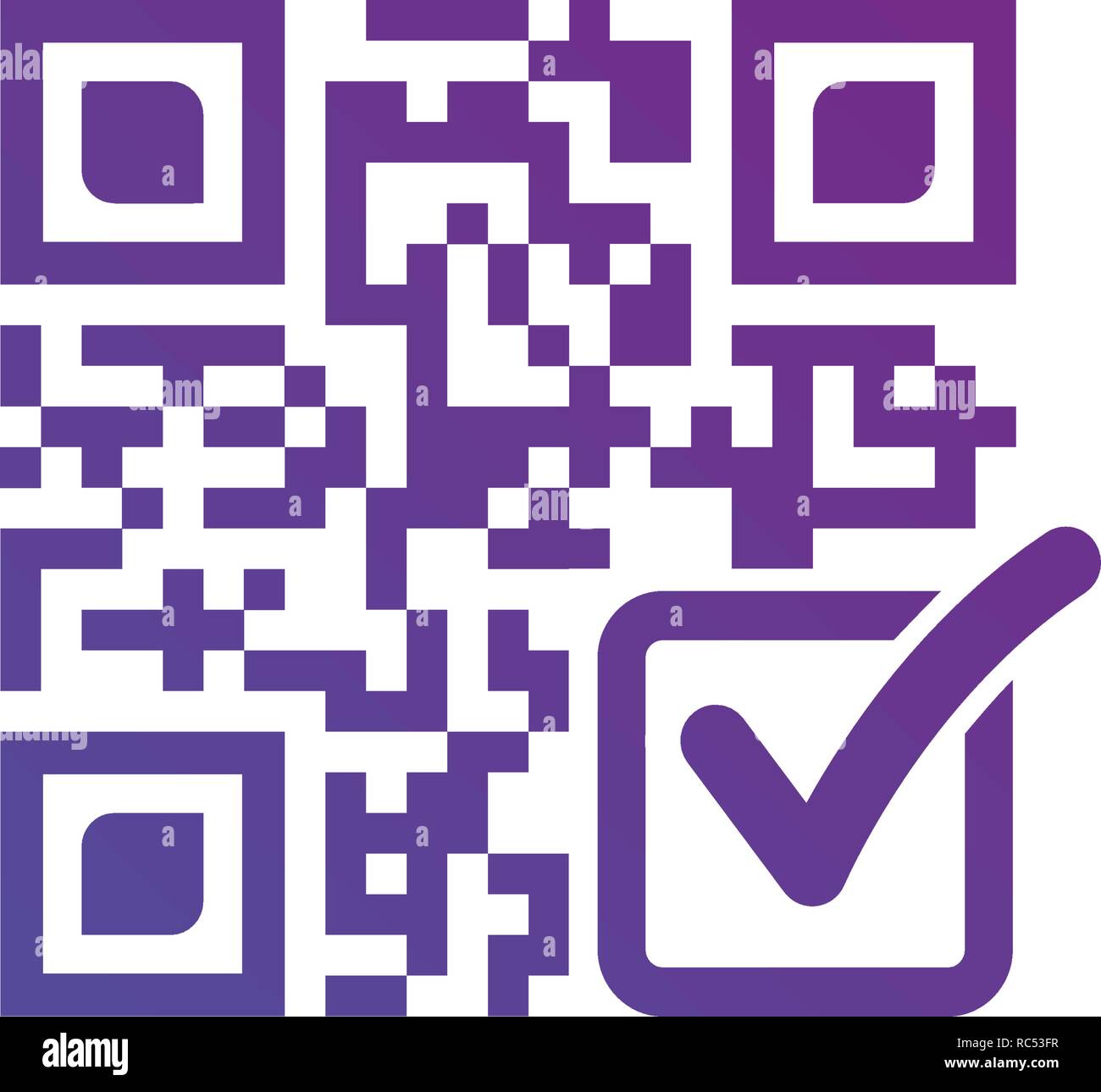 Qr code with check mark, modern design vector illustration isolated on ...