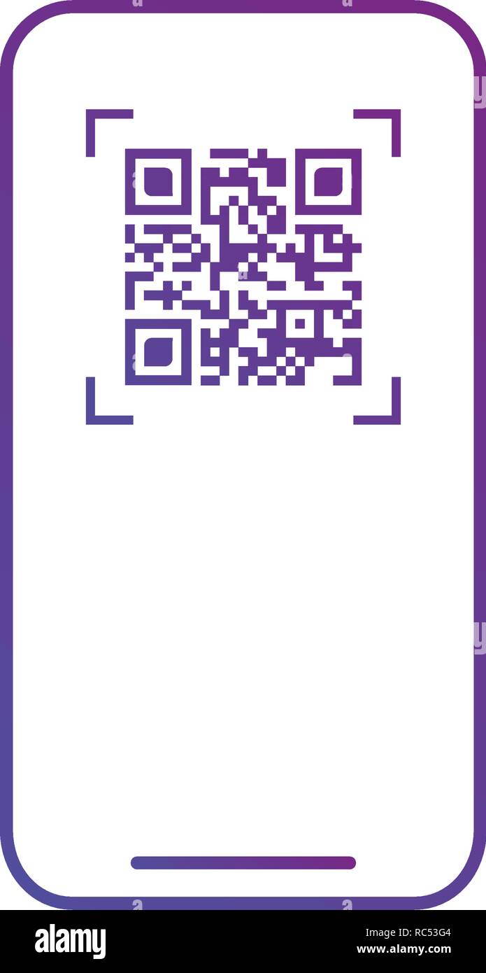 Smart Phone Scanning Qr Code Icon Barcode Scan With Telephone. Vector ...