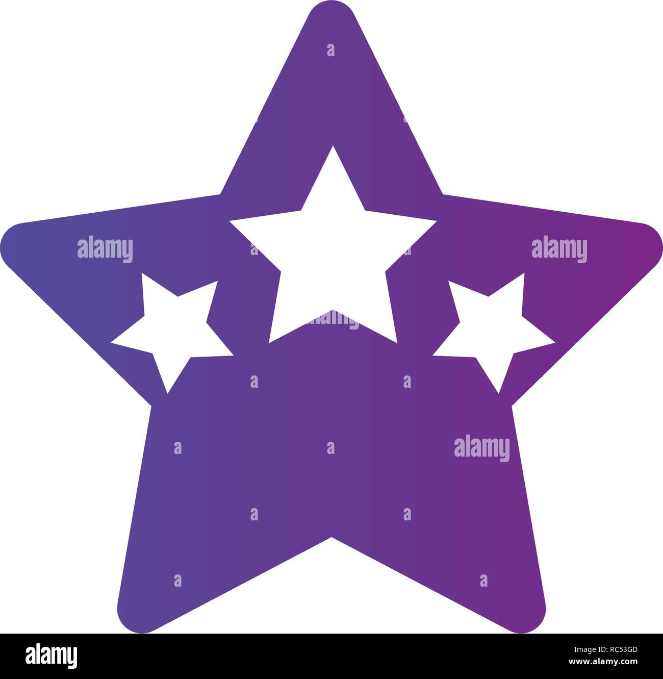 Star Logo Template with three stars inside, award icon, vector ...