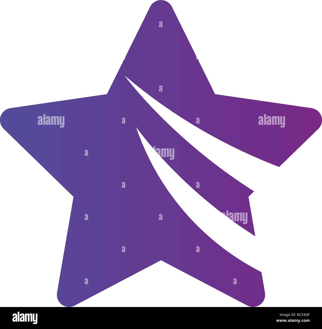 star icon with two swooshes. Leader, winner, boss, rank, medal, sport ...