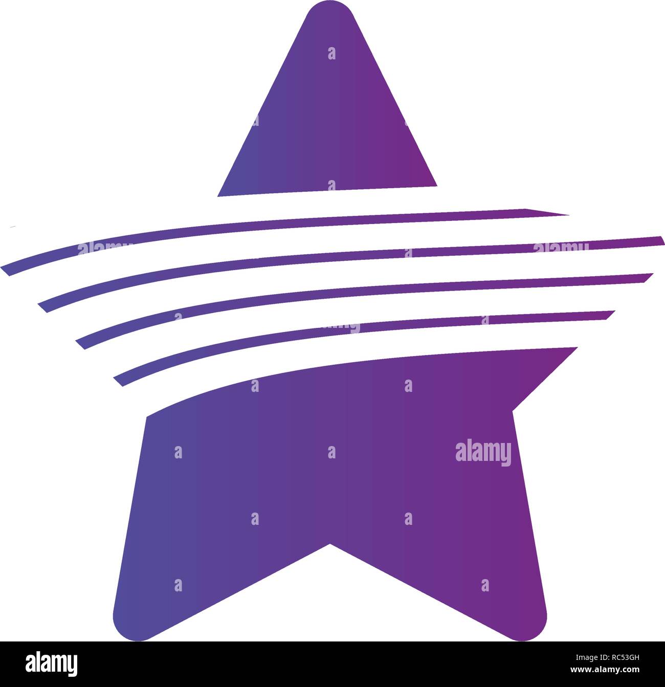 Star logo. Minimal abstract symbol. Geometrical design. Lines as ...