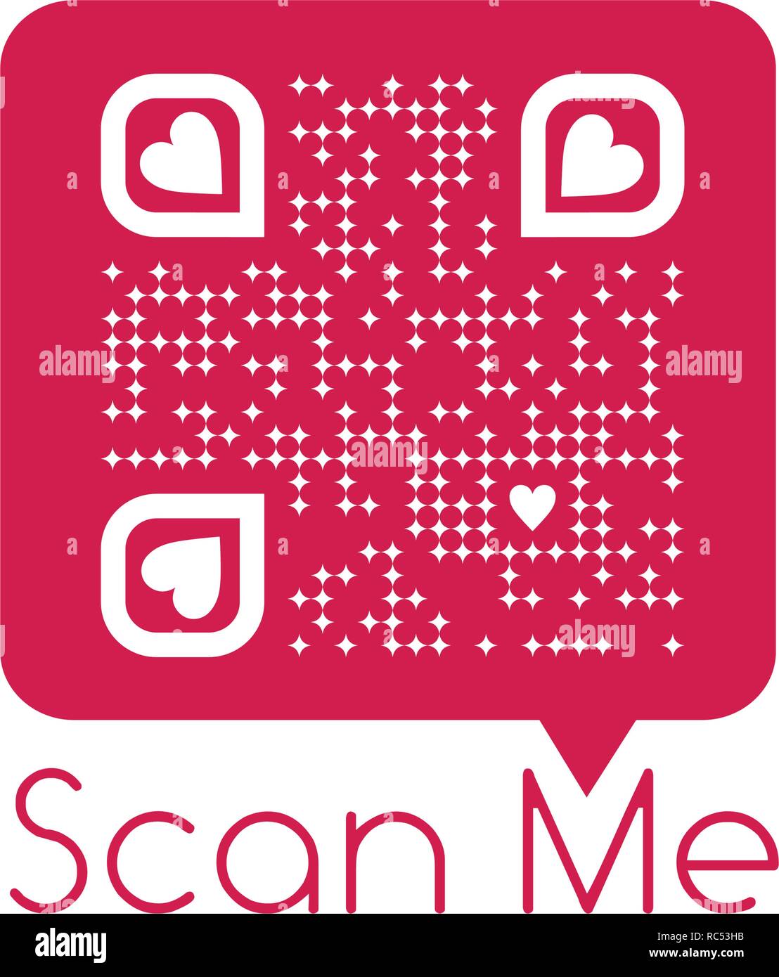 Vector illustration of BE MY VALENTINE text QR code in chat bubble on ...