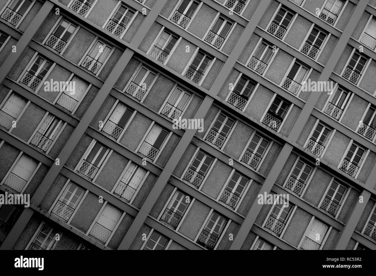 Modern building facade with window sections Stock Photo - Alamy