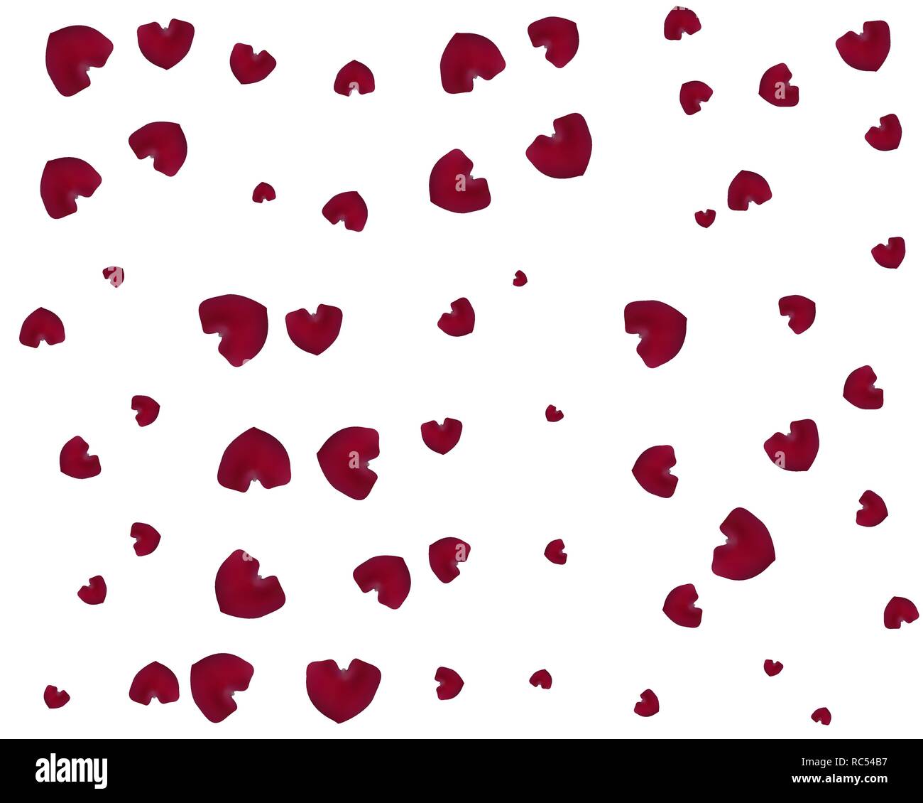Red rose petals. Floral background. The shape of a heart. Wedding ...