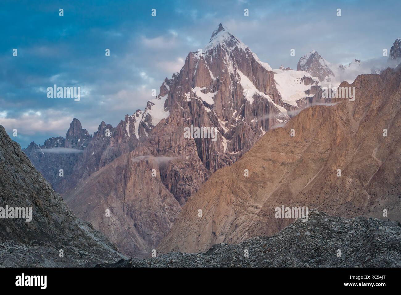 Majestic Trango Towers in Karakoram Mountain Range, Pakistan Stock ...