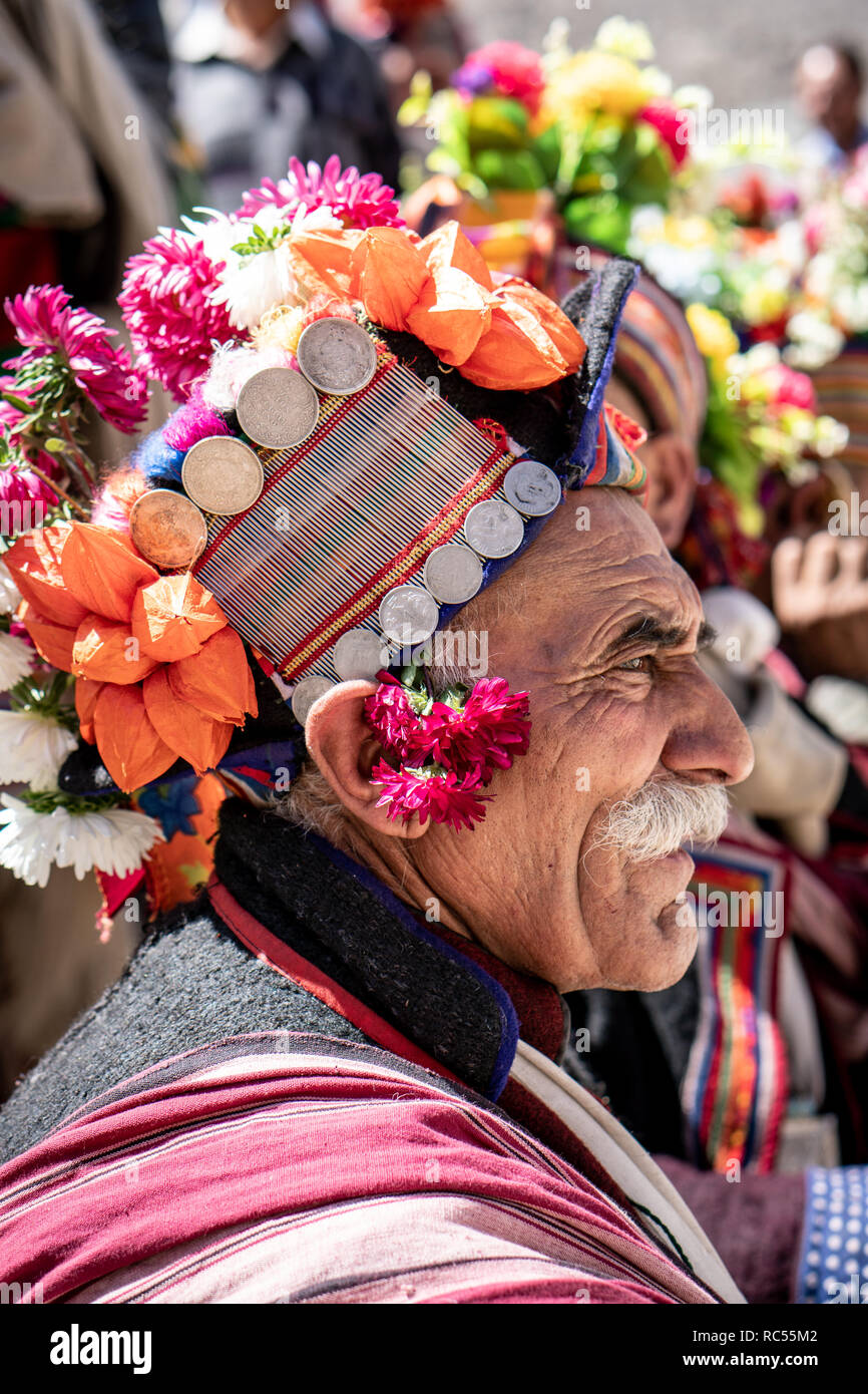 Ladakh, India - August 29, 2018: Portrait of an indigenous elderly man ...