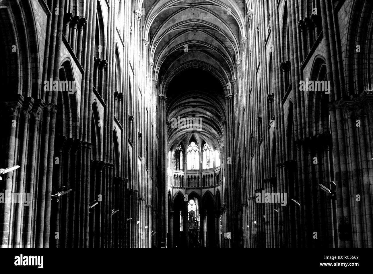 Church ceiling architecture, typical interior for gothic style. Europe ...