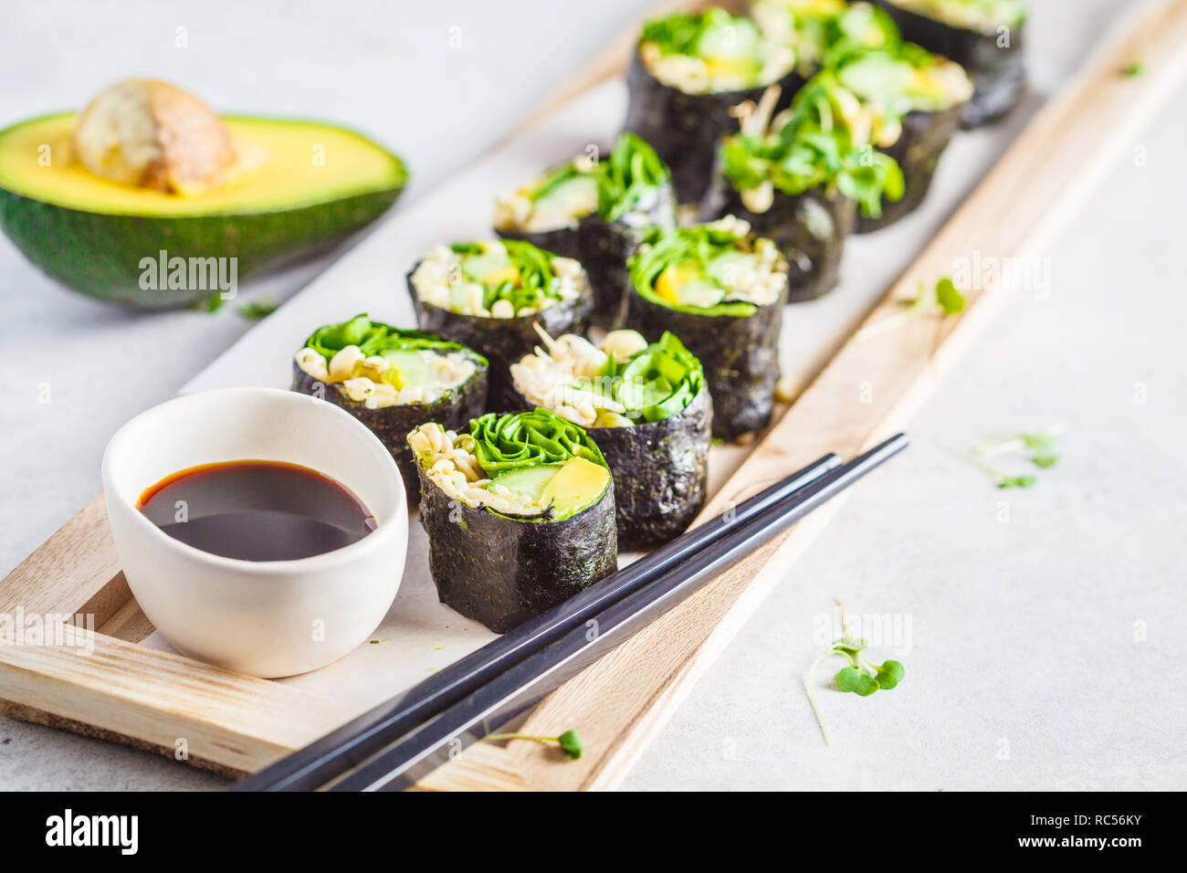 vegan green rolls Stock Photo - Alamy