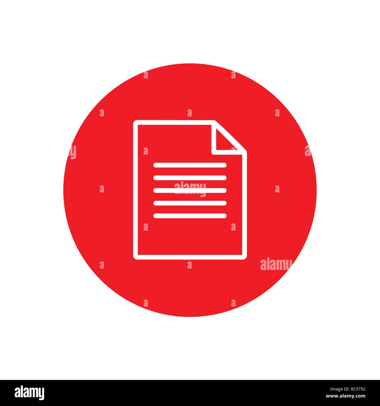 Paper File Folded Office Outline Red Vector Icon Illustration Graphic ...